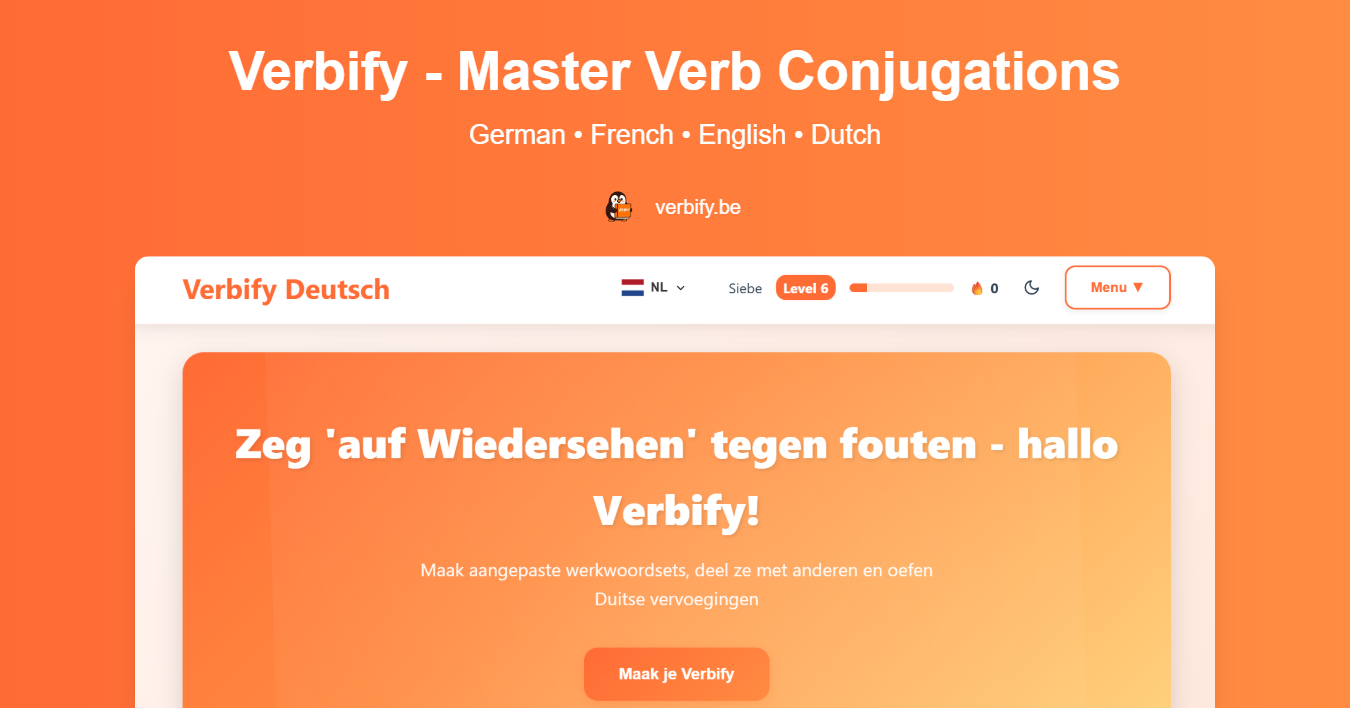 Verbify - Master Verb Conjugations in Multiple Languages